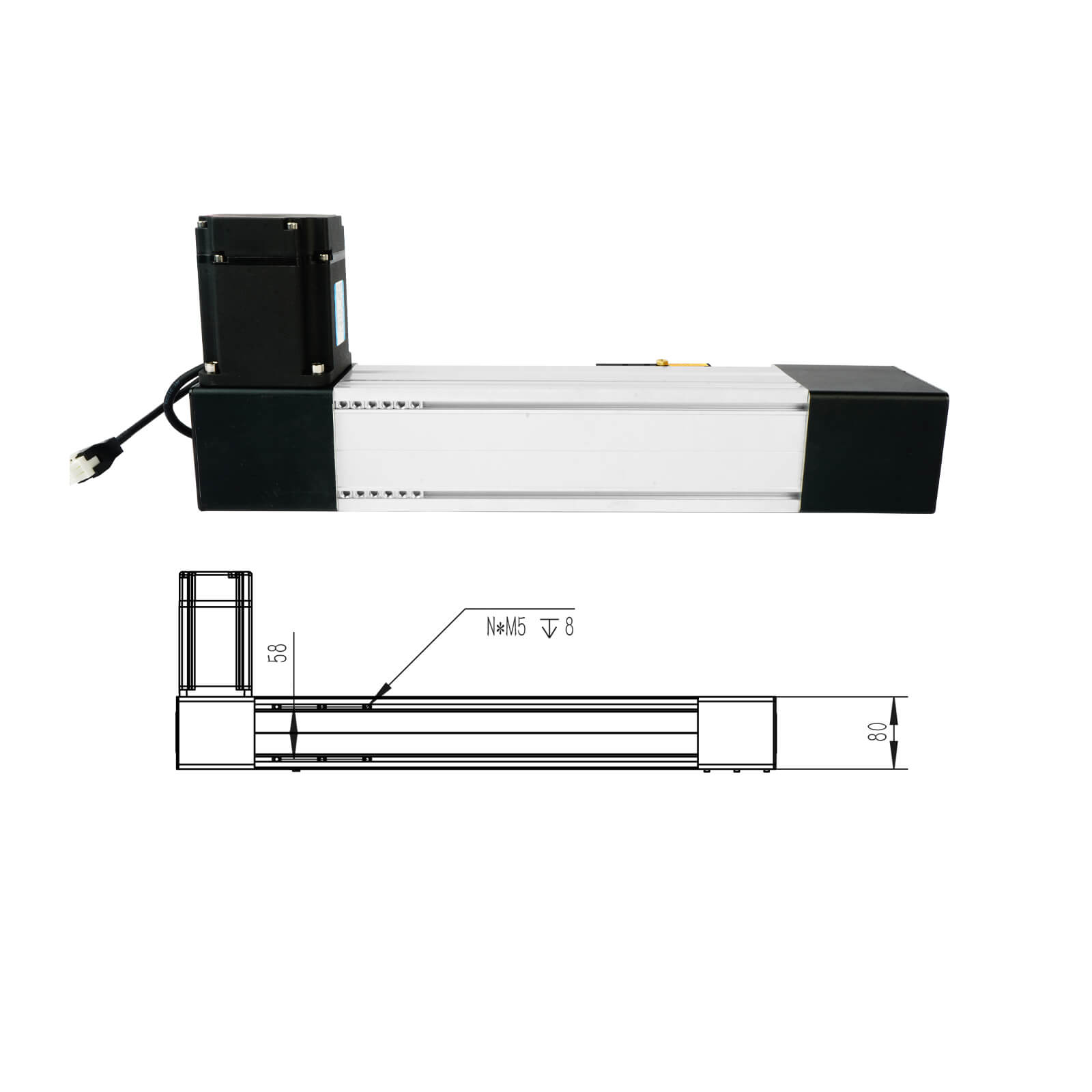 High Speed Rail Long Stroke Guide Belt Driven Linear Actuator with ...
