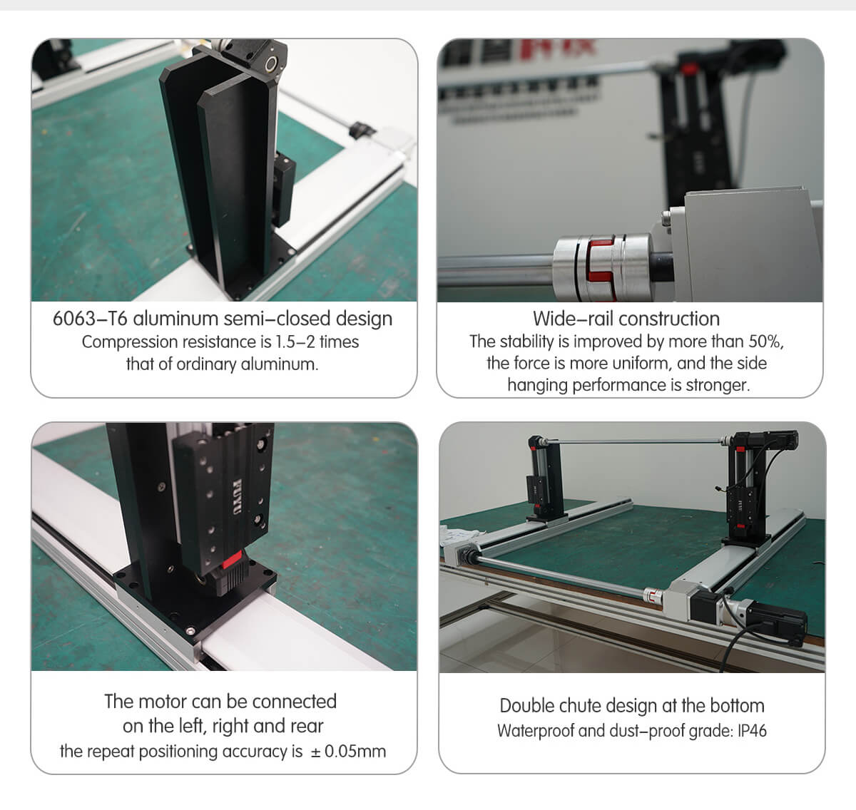 Custom Design Double Track Rail Motorized Guide Belt Driven Linear ...