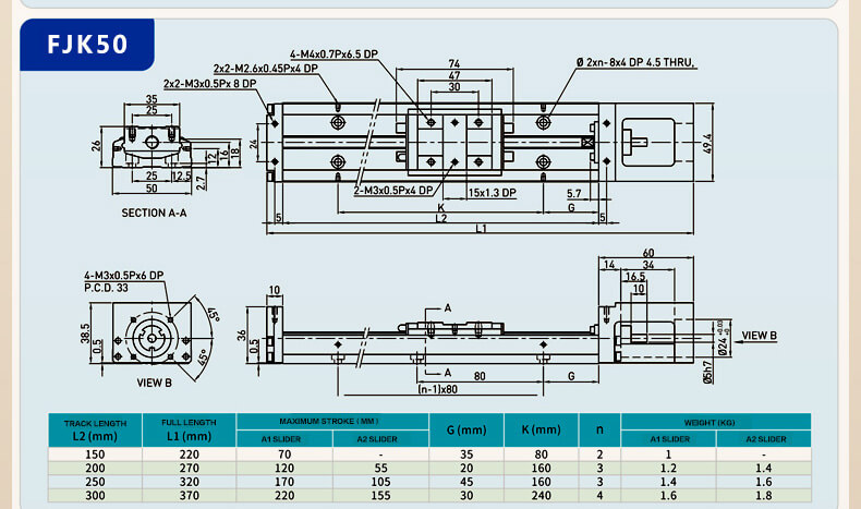 0.005mm Position Accuracy Linear Module High Rigidity Ball Screw ...